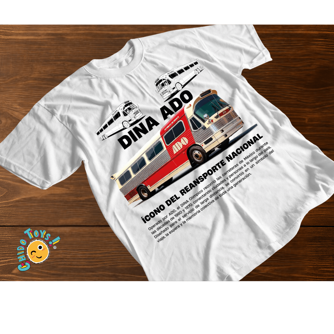 Playera Dina Olímpico ADO ícono del transporte nacional – Chido Toys